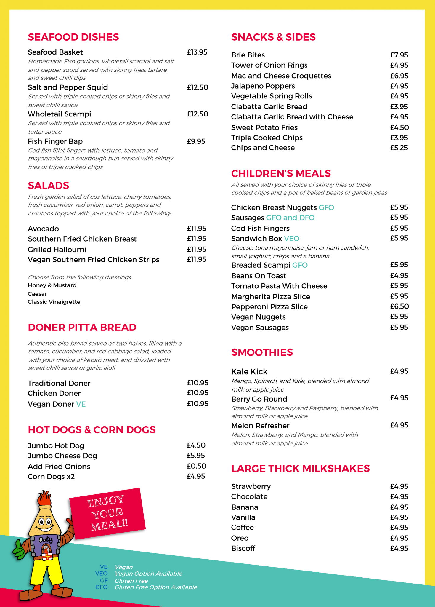 PLAYBARN MENU - Oaty & Joey's Playbarn